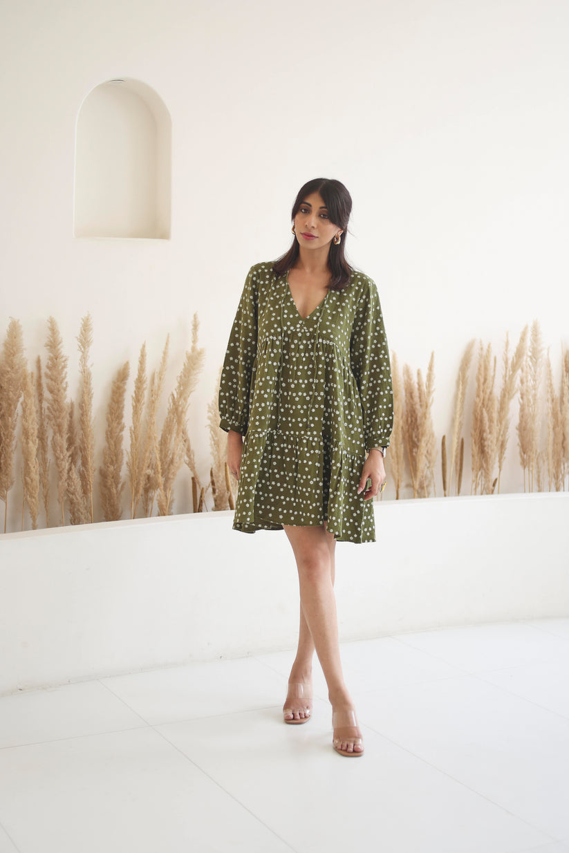 Miller Dress - Classic Cotton Dress in Green & Pink Options-Shopkaari – Kaari